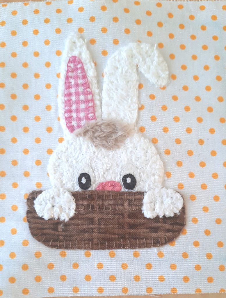 Paas applicatie patroon 1 Bunny in basket - Chiems Quilt, Patchwork ...